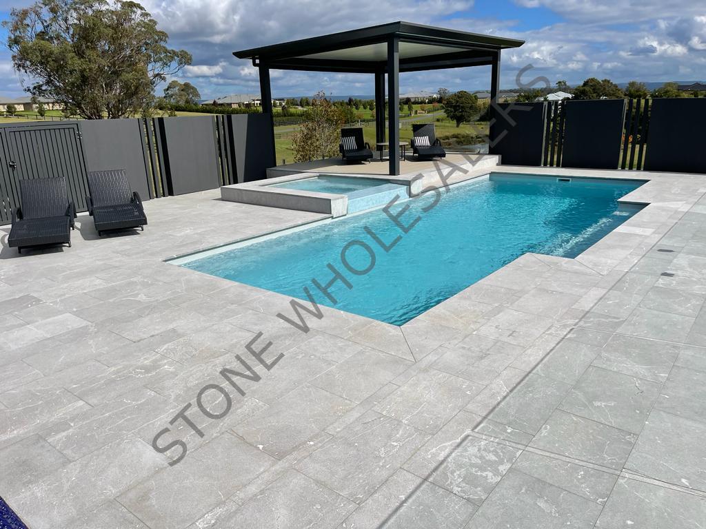 New Grey Sandblasted Marble 18mm Tile & 30mm Paver - Stone Wholesalers