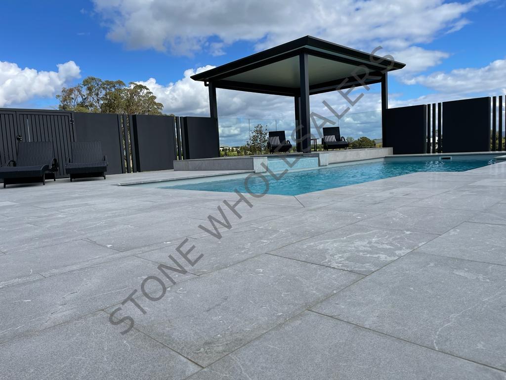 New Grey Sandblasted Marble 18mm Tile & 30mm Paver - Stone Wholesalers