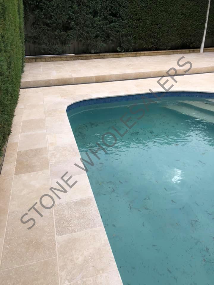 Ivory Premium Tumbled & Unfilled Travertine | 12mm Tiles & 30mm Pavers ...