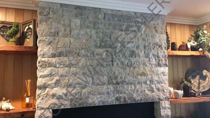 Silver Split Face Travertine Cladding 20mm - Stone Wholesalers