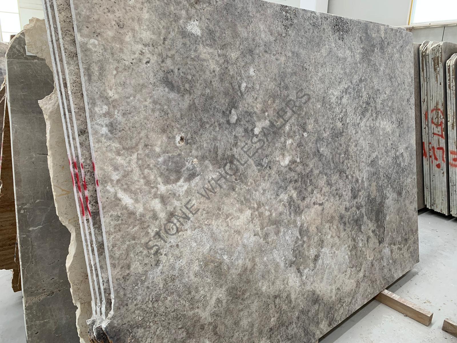 Silver Travertine Honed & Unfilled Slabs 30mm - Stone Wholesalers