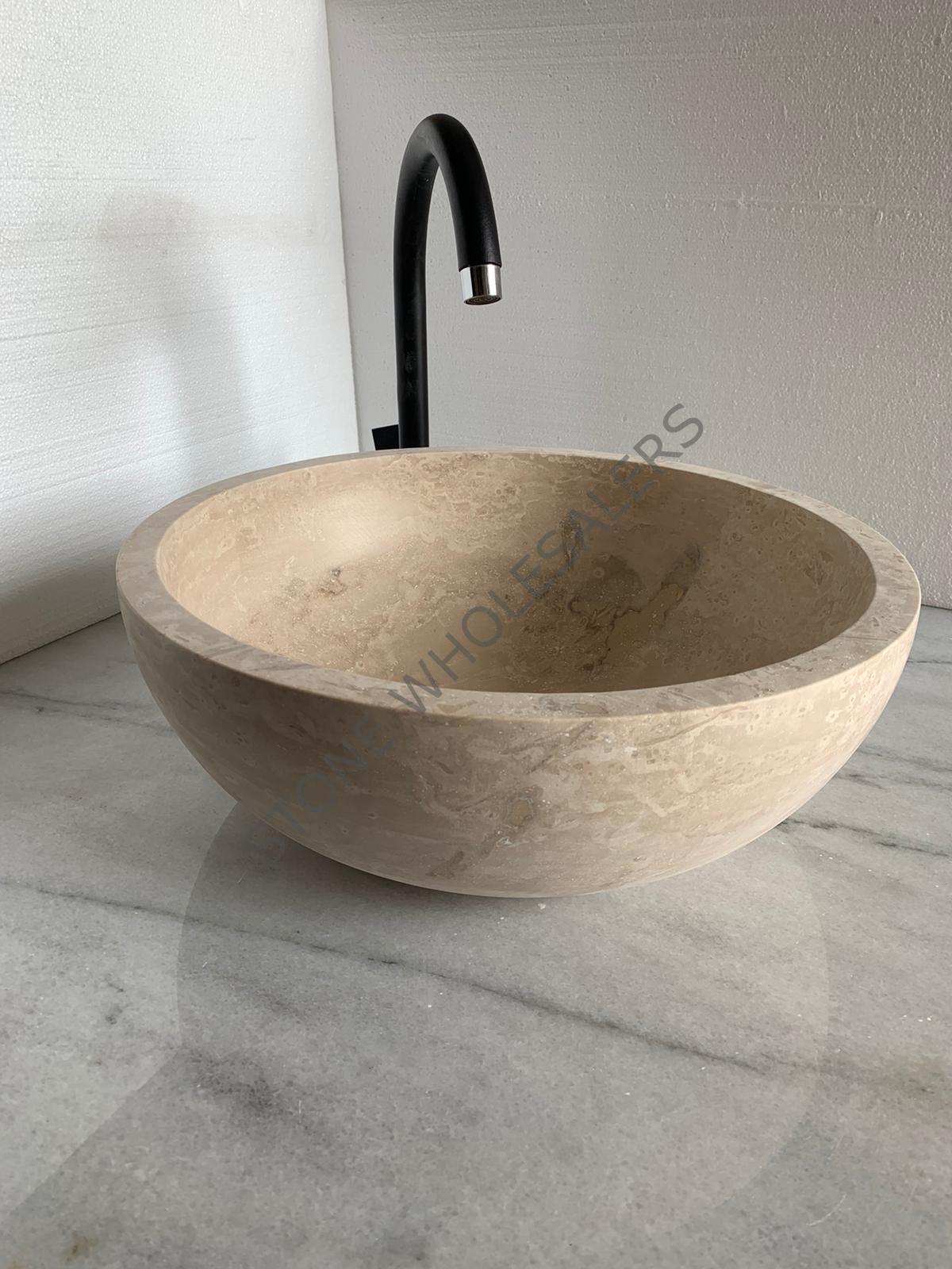 Classic Travertine Bowl Basin - Stone Wholesalers
