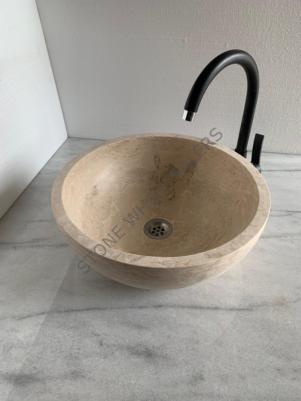 Classic Travertine Bowl Basin - Stone Wholesalers