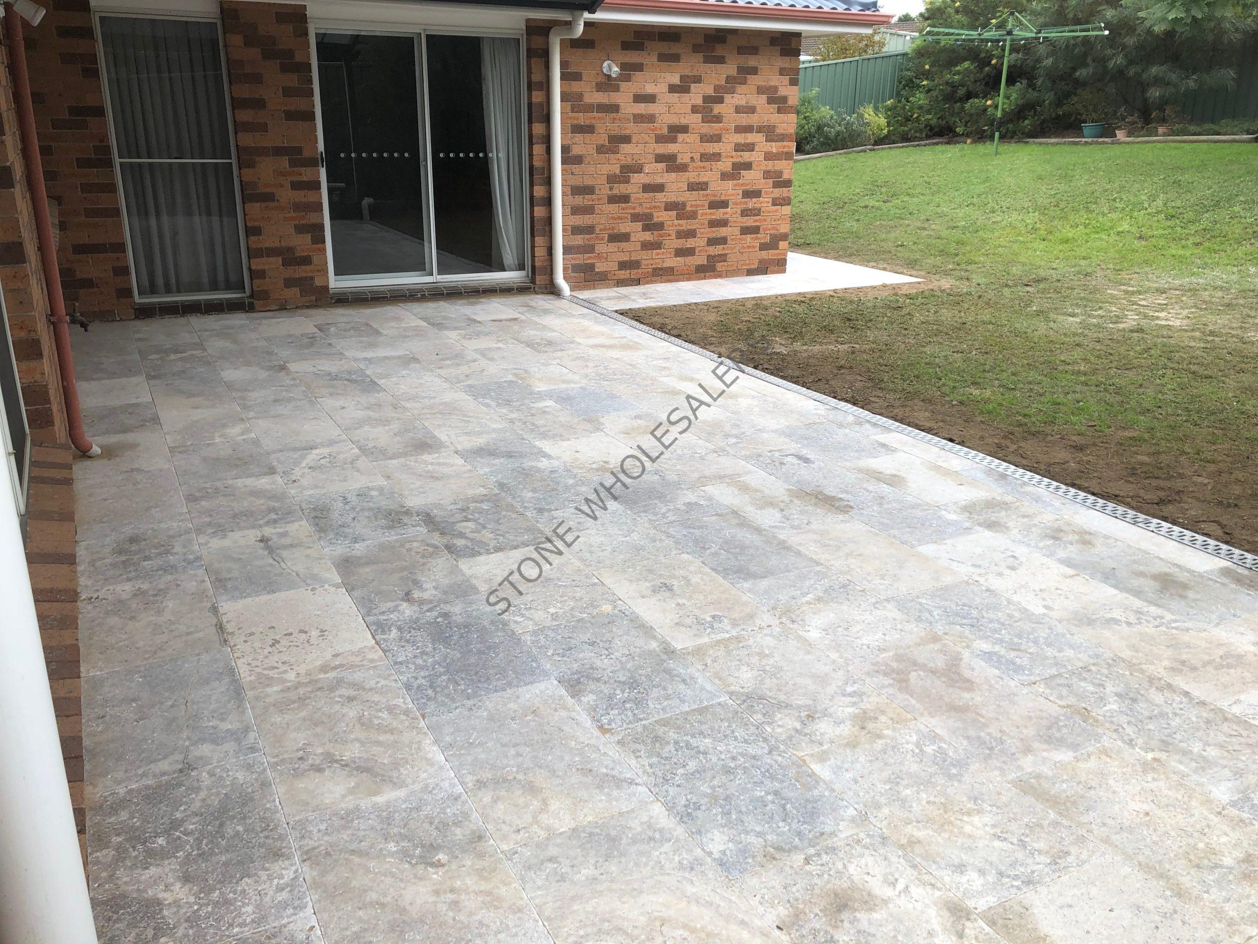 Latte Silver Tumbled & Unfilled Travertine | 12mm Tiles & 30mm Pavers ...