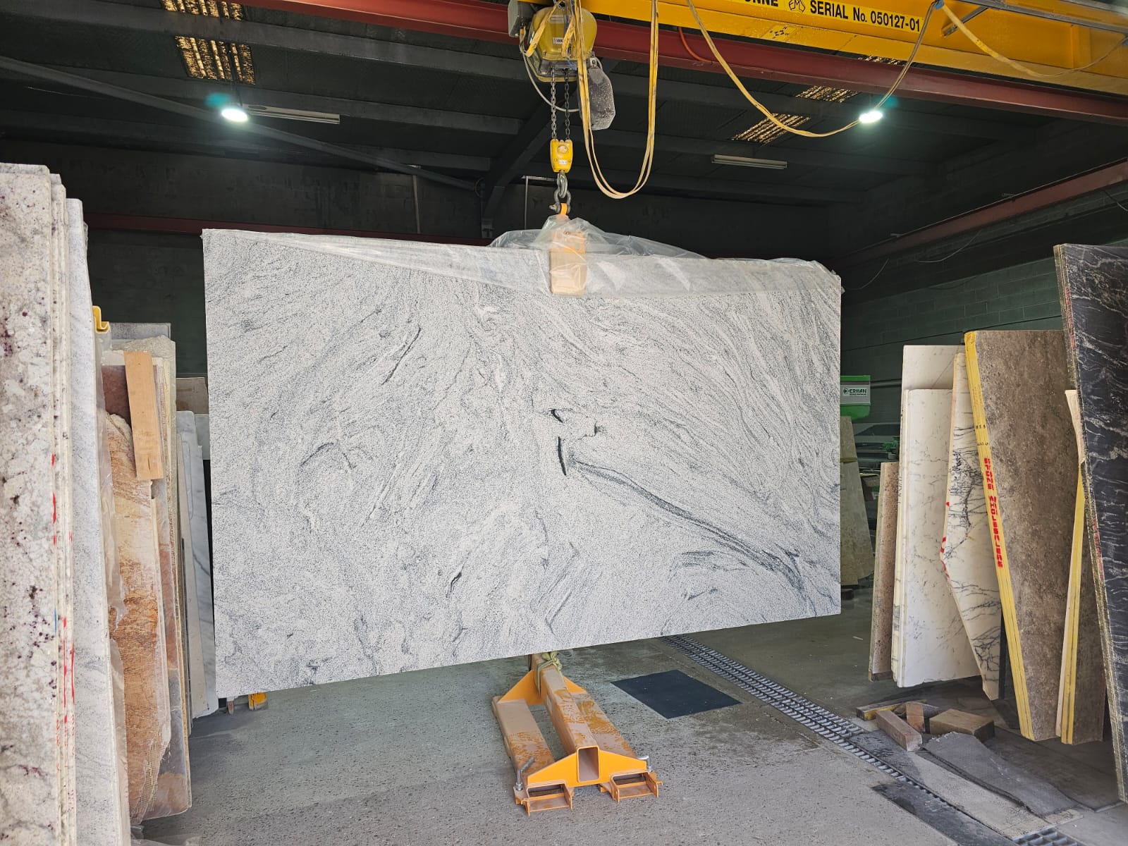 Viscount White Leather Finish Granite 20mm Slabs - Stone Wholesalers